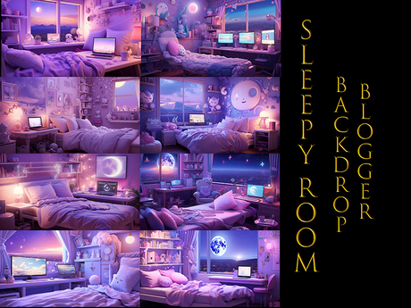 Second Life Marketplace - SATO - Sleepy Room Blogger backdrop Textures